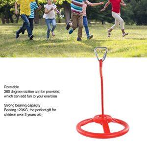 Uxsiya Children Gym Rotating Wheel,Children Gym Rotating Wheel Plastic Directional Wheel Kids Outdoor Fitness Exercise Wheel with Rope Red Swing for Kids Outdoor and Swingset Strong Heavy Duty