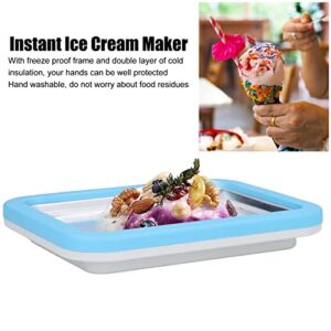 Instant Ice Cream Maker,Rolled Ice Cream Maker, Mini Fried Yogurt Machine with 2 Spatulas for Healthy Homemade Rolled Ice Cream, Softserve, Gelato, Sorbet & Frozen Yogurt(blue)