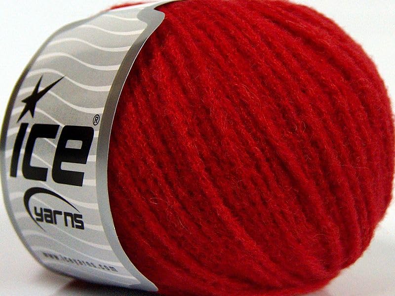 Red Baby Alpaca, Merino Wool Blend Yarn, Worsted 50 Grams (1.76 Ounces) 100 Meters (109 Yards)