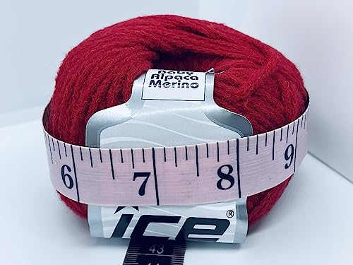 Red Baby Alpaca, Merino Wool Blend Yarn, Worsted 50 Grams (1.76 Ounces) 100 Meters (109 Yards)