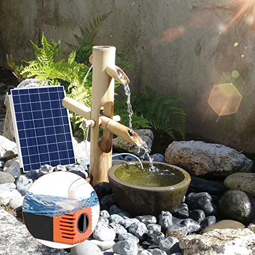 Antfraer Solar Water Pump, 25W Solar Fountain Pump 410GPH+ Flow Adjustable with PVC Tubing & 17Ft Long Cord Submersible Solar Water Fountain Kit for Pond Fish Pond Garden Waterfall Hydroponics Pool