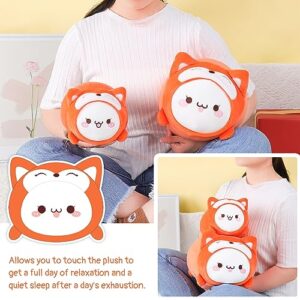 AIXINI Cute Cat Fox Plush Pillow 8” Kitten Foxes Stuffed Animal, Soft Kawaii Cat Plushie with Fox Outfit Costume, Hugging Plush Squishy Pillow Toy Gifts for Kids