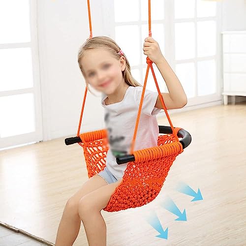 Swing Seat for Kids Hand-Knitting Toddler Swing W/Adjustable Ropes Heavy Duty Rope Play Secure Children Swing Set for Outdoor Indoor,661lbs