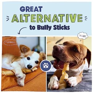 Pawstruck Natural Large Collagen Stick Springs for Dogs - Vet-Approved Long Lasting Alternative to Traditional Rawhide & Bully Sticks - High Protein Dental Treat w/Glucosamine & Chondroitin - 4 Pack