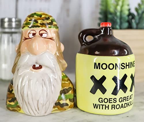 "Home Décor Accents" Moonshine Goes Great with Road Kill Redneck Hunter and Jug Salt Pepper Shakers - Home Accents 33-kl1-9896