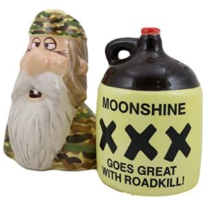 "Home Décor Accents" Moonshine Goes Great with Road Kill Redneck Hunter and Jug Salt Pepper Shakers - Home Accents 33-kl1-9896