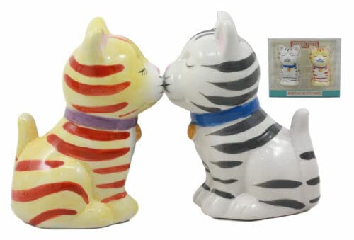 "Home Décor Accents" Kissing Orange And Gray Striped Tabby Cats Salt And Pepper Shakers Set - Home Accents 33-kl1-500