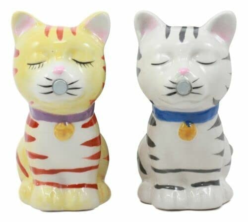 "Home Décor Accents" Kissing Orange And Gray Striped Tabby Cats Salt And Pepper Shakers Set - Home Accents 33-kl1-500