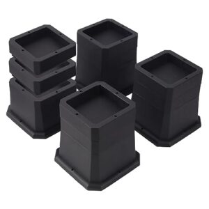 btsd-home bed risers 2, 3 or 4 inch heavy duty furniture risers adjustable dorm bed lifts risers table desks legs blocks 4 pack black