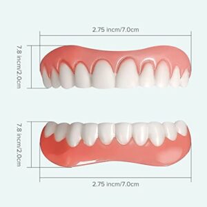 Fake Teeth, 2 PCS Veneers Dentures Socket for Women and Men, Dental Veneers for Temporary Tooth Repair Upper and Lower Jaw, Protect Your Teeth and Regain Confident Smile, Bright White-5-5