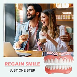 Fake Teeth, 2 PCS Veneers Dentures Socket for Women and Men, Dental Veneers for Temporary Tooth Repair Upper and Lower Jaw, Protect Your Teeth and Regain Confident Smile, Bright White-5-5