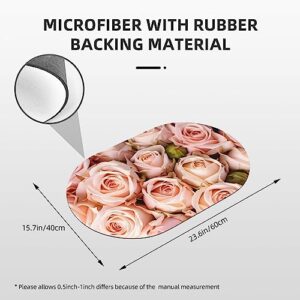 QQLADY Pink Roses Bathroom Mat Ultra-Absorbent Diatomaceous Earth Bath Mat Non-Slip Door Mat Quick Drying Bathroom Floor Mat for Shower Bathtub Kitchen Bathroom Rugs