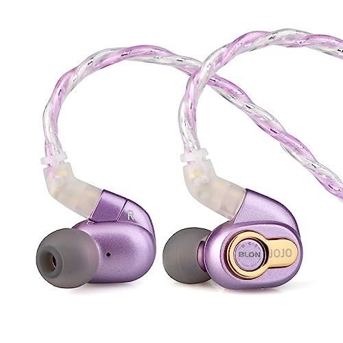 Linsoul BLON x Z Reviews JoJo 10mm Dynamic Driver in Ear Monitor HiFi IEM Earphone with Detachable Silver-Plated OFC Aluminum Cable, 2Pin Connector for Audiophile Musician (BLON x Z Reviews JoJo)