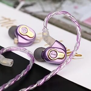 Linsoul BLON x Z Reviews JoJo 10mm Dynamic Driver in Ear Monitor HiFi IEM Earphone with Detachable Silver-Plated OFC Aluminum Cable, 2Pin Connector for Audiophile Musician (BLON x Z Reviews JoJo)