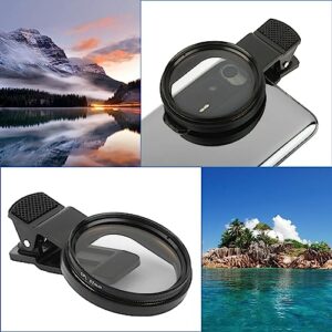 Tookie 52mm Clip-on CPL Phone Camera Lens Filter, Universal CPL Phone Camera Lens Polarizer Clip-On Cellphone CPL Filter Compatible with iPhoneSamsung/Android Smartphones(Size:52mm)