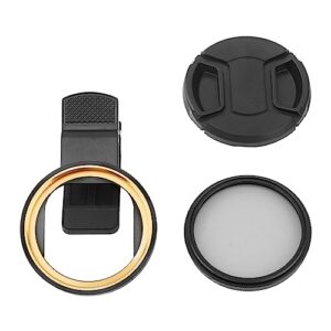 Tookie 52mm Clip-on CPL Phone Camera Lens Filter, Universal CPL Phone Camera Lens Polarizer Clip-On Cellphone CPL Filter Compatible with iPhoneSamsung/Android Smartphones(Size:52mm)