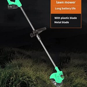 Lawn Mower Electric Lawn Mower 24 V Corded Brush Cutter to Remove Weeds from Trees and Flower beds Grass Cutting Machine for Agricultural Land Lawn Edging Tool (2 Batteries and 1 Charger GINOLEI