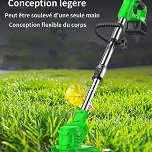 Lawn Mower Electric Lawn Mower 24 V Corded Brush Cutter to Remove Weeds from Trees and Flower beds Grass Cutting Machine for Agricultural Land Lawn Edging Tool (2 Batteries and 1 Charger GINOLEI