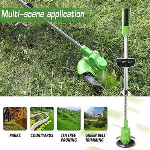 Lawn Mower Electric Lawn Mower 24 V Corded Brush Cutter to Remove Weeds from Trees and Flower beds Grass Cutting Machine for Agricultural Land Lawn Edging Tool (2 Batteries and 1 Charger GINOLEI