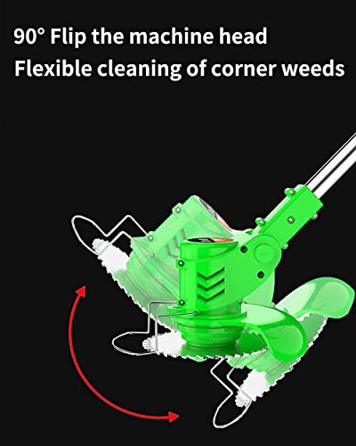 Lawn Mower Electric Lawn Mower 24 V Corded Brush Cutter to Remove Weeds from Trees and Flower beds Grass Cutting Machine for Agricultural Land Lawn Edging Tool (2 Batteries and 1 Charger GINOLEI