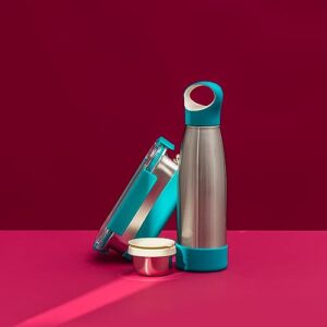 Insulated Stainless Steel Water Bottle with Silicon Base-Reusable Water Bottle-Metal Vacuum Flask-Modern Leakproof Sport Thermos Ideal for Sports&Gym/Travel | Keeps Drinks Cold/Hot 24Hours-25Oz Teal