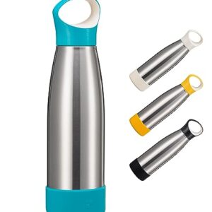 Insulated Stainless Steel Water Bottle with Silicon Base-Reusable Water Bottle-Metal Vacuum Flask-Modern Leakproof Sport Thermos Ideal for Sports&Gym/Travel | Keeps Drinks Cold/Hot 24Hours-25Oz Teal