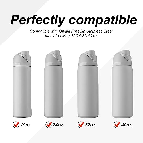 4pcs Replacement Stopper Compatible with Owala FreeSip 24oz 32oz, Water Bottle Top Lid Replacement Parts for Owala 19/24/32/40oz BPA-Free Seal Bottle Cap Mouth Stopper Gasket Silicone Plug Accessories