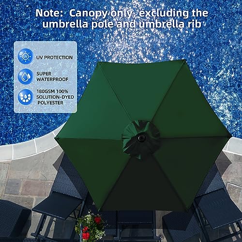 Trenovo Patio Umbrella Replacement Canopy, 9 ft Replacement Umbrella Cover for 8 Ribs, Water Resistant Cloth Umbrella Replacement Top for Garden Backyard Pool Umbrellas Cantilever Parasols