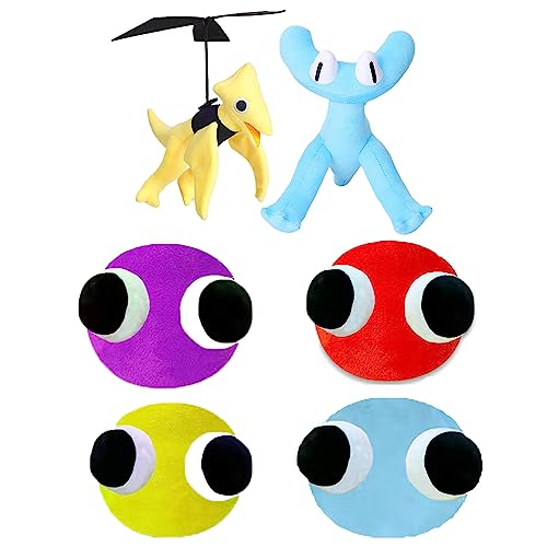 neoson Rainbow Friends Plush Toys, Rainbow Friends Plush, Rainbow Friends Toys, Rainbow Friends, for Boys and Girls, Christmas Thanksgiving Game Fans (6PC)