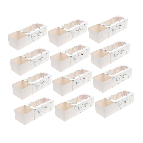 ULTECHNOVO 20Pcs Roll Packaging Box shipping box Nougat Cupcake Holders window Dirty bag Wedding Goodies bag bread box food cookie gift containers mini carton dessert container durian