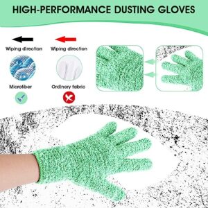 Sibba 2pcs Microfiber Dusting Mitt Gloves Auto Household Cleaning Mittens Cloth Reusable Washable Gloves for Men Women Kitchen House Blinds Plants Mirrors Lamps Car Cleaning (Cyan)