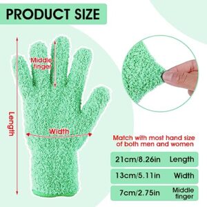 Sibba 2pcs Microfiber Dusting Mitt Gloves Auto Household Cleaning Mittens Cloth Reusable Washable Gloves for Men Women Kitchen House Blinds Plants Mirrors Lamps Car Cleaning (Cyan)