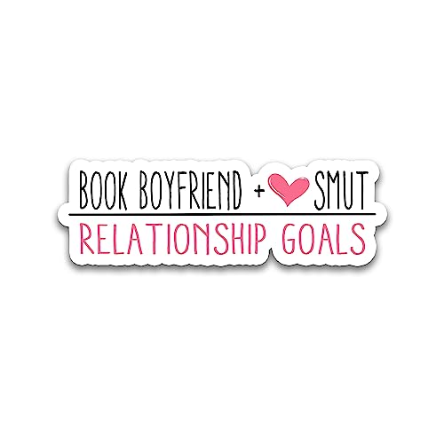 Miraki Book Boyfriend + Smut Sticker, Book Lover Sticker, Planner Sticker, Water Assitant Die-Cut Vinyl Stickers Decals for Laptop Phone Kindle Journal Water Bottles, Sticker for Women