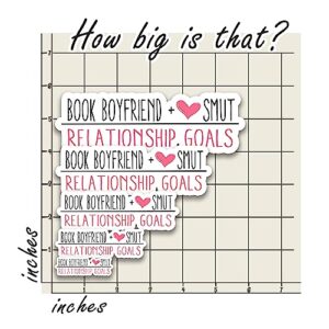 Miraki Book Boyfriend + Smut Sticker, Book Lover Sticker, Planner Sticker, Water Assitant Die-Cut Vinyl Stickers Decals for Laptop Phone Kindle Journal Water Bottles, Sticker for Women