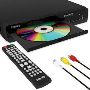 philips dvd players for tv with hdmi port 1080p all region hd dvd player for smart tv usb input remote control device and rca cable mini dvd cd player for home stereo system multi region pal/ntsc