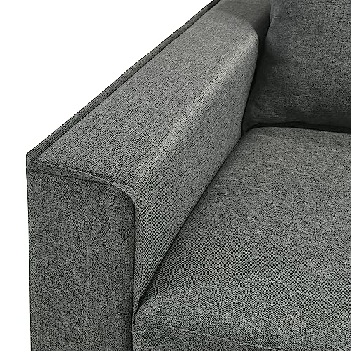 HOMES: Inside + Out Bevis Modern Convertible Sectional for Living Room and Bedroom, L-Shaped Couch with Linen Fabric for Apartment, 3 Seat Sofa with Chaise for Small Spaces and Office, Gray