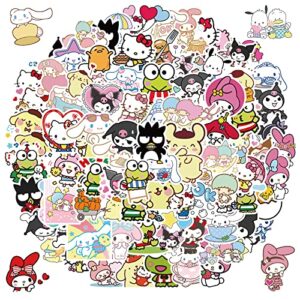 kawaii stickers 100pcs cute kawaii stickers, cute japanese anime stickers for kids teen girls adult laptop guitar suitcase skateboard waterproof stickers (100pcs cute)