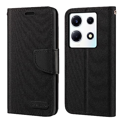 Shantime for Infinix Note 30 VIP Case, Oxford Leather Wallet Case with Soft TPU Back Cover Magnet Flip Case for Infinix GT 10 Pro 5G (6.67”) Black