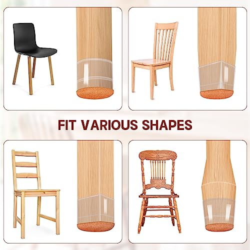 2023 New Chair Leg Floor Protectors 16Pcs- Silicone Chair Leg Protectors for Hardwood Floors - Chair Leg Caps Protectors - Furniture Leg Feet Protection Cover - Felt Furniture Pads Silicone Caps - M