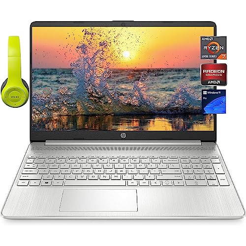 HP 15.6 Inch Business Laptop, AMD Ryzen 7 5700U, Windows 11 Pro, 32GB RAM, 1TB SSD, Full-Size Keyboard, WiFi 6, Bluetooth, Silver, PCM