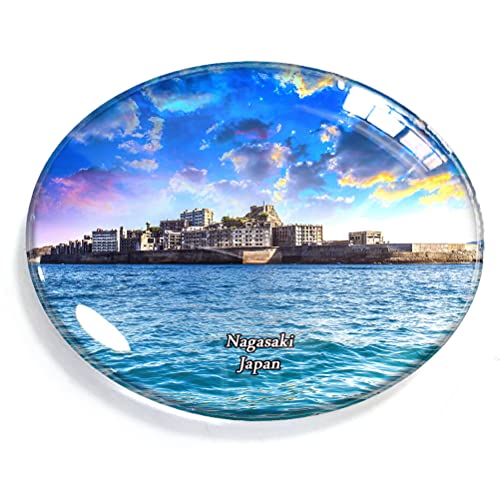 Nagasaki Japan Magnet Fridge Refrigerator Freezer Magnet Sticker Souvenir Decorations Oval Crystal Magnet Kitchen Whiteboard