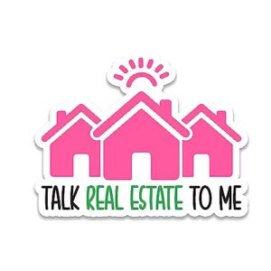 miraki talk real estate to me sticker, real estate jewelry sticker, cute girl sticker, water assitant die-cut vinyl stickers decals for laptop phone kindle journal water bottles, sticker for women