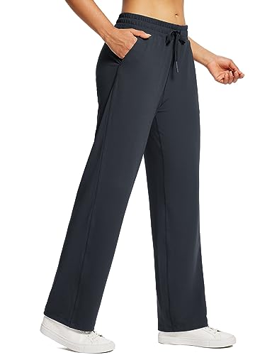 BALEAF Women's Straight Leg Sweatpants Quick Dry Athletic Casual Pants with Pockets Stretch Soft Lounge Workout Black Size M