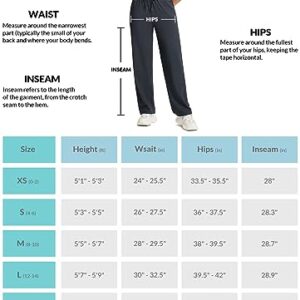 BALEAF Women's Straight Leg Sweatpants Quick Dry Athletic Casual Pants with Pockets Stretch Soft Lounge Workout Black Size M