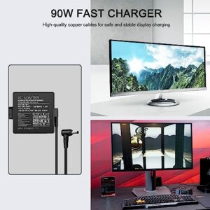 90w Charger for Asus Monitor Power Cord Asus Rog Strix PG279Q PG279 PG279QZ XG27UQ PG259QN TUF Gaming VG27AQ VG32VQR VG35VQ Vivo AiO V230I V230IC Power Adapter ADP-90LE B