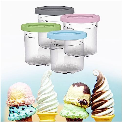 Creami Pints, for Creami Ninja Ice Cream Deluxe,16 OZ Pint Storage Containers Airtight and Leaf-Proof Compatible NC301 NC300 NC299AMZ Series Ice Cream Maker