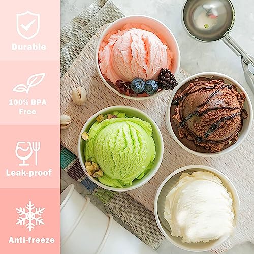 Creami Pints, for Creami Ninja Ice Cream Deluxe,16 OZ Pint Storage Containers Airtight and Leaf-Proof Compatible NC301 NC300 NC299AMZ Series Ice Cream Maker