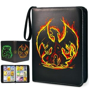 trading card binder fit 900 cards pokemon card binder 9-pocket with 50 removable sleeves trading card holder binder for most standard size game cards