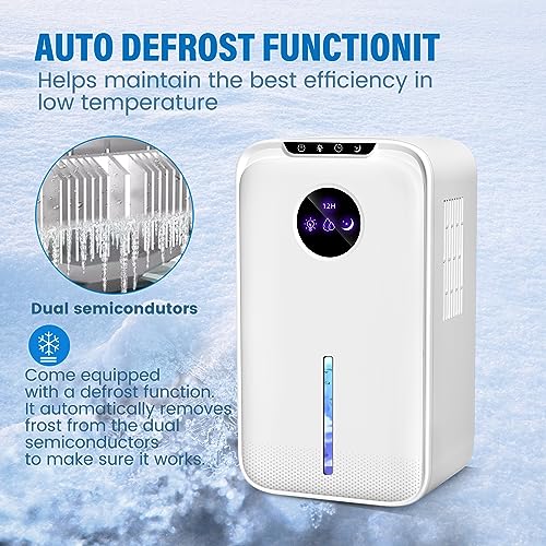 Dehumidifiers for Home Room Basement,88oz Dehumidifier With Drain Hose for Bathroom Bedroom Closet RV Camper (800Sq.ft)