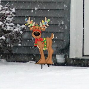 Briarwood Lane Christmas Reindeer in Lights Metal Yard Art 30" x 13"